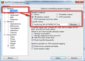 How to configure putty to save all sessions logs | RSY Digital World